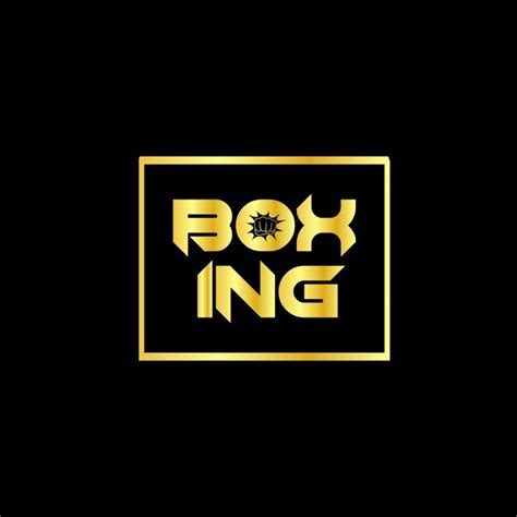 터 그라디언트 복싱 로고 디자인 템플릿 프리미엄 벡터