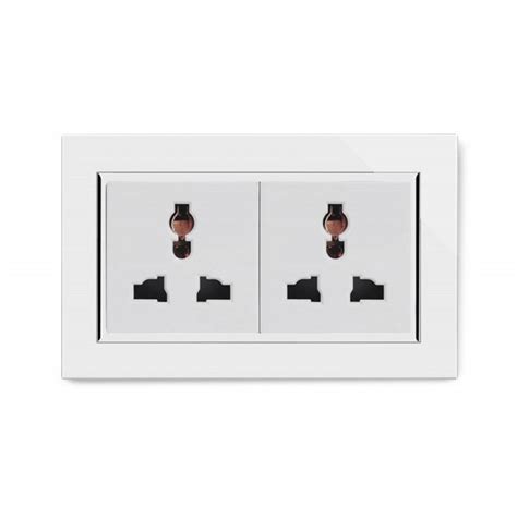 Retrotouch Crystal Double 13a Multifunction Plug Socket 04036 Ukes