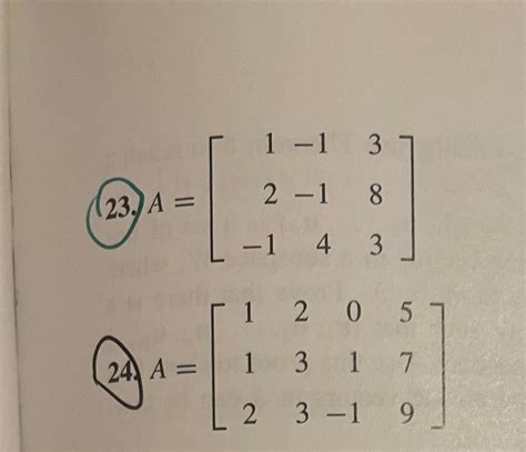 Solved In Exercises 2124 Find A Basis For N A And Give Chegg Com