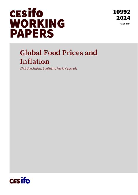 Global Food Prices And Inflation Working Paper Ifo Cesifo