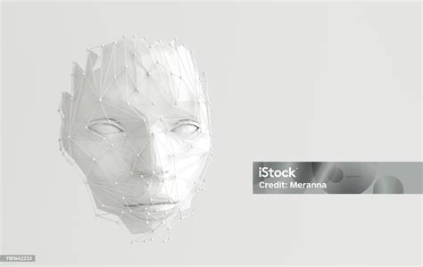 3d 는 추상적 인 웹 구조로 인간의 얼굴을 렌더링합니다 인공 지능 개념 젊은 여자의 얼굴 사람 얼굴에 대한 스톡 사진 및 기타 이미지 Istock