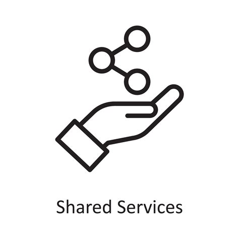 Shared Services Vector Outline Icon Design Illustration Cloud