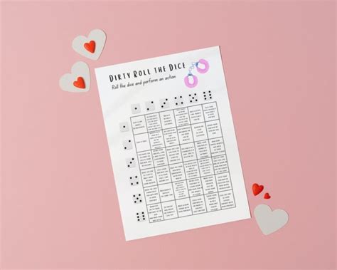 Dirty Roll The Dice Printable Couples Intimacy Foreplay Game For Perfect Date Night Printable