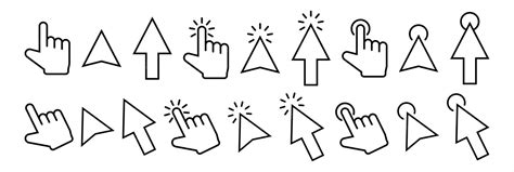 Premium Vector Set Of Arrow Mouse Click Cursor Icon Vector