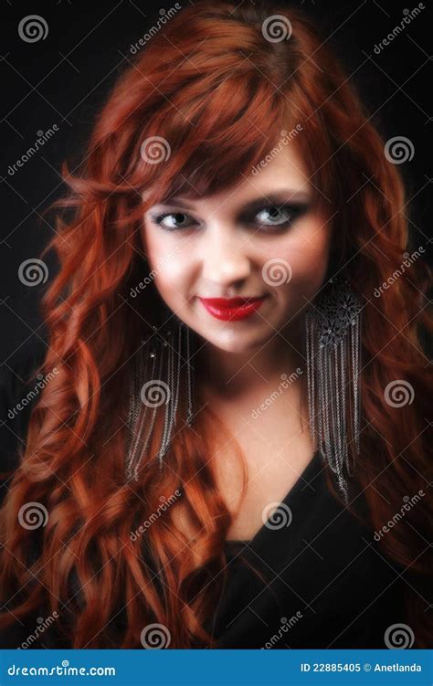Lovely Redhead Young Beautiful Red Haired Woman Stock Image Image Of Bare Eyes 22885405