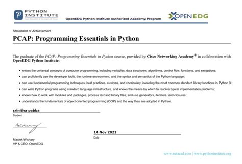 Python Certification Learning Pcap Cisco Openedg Srinitha Pabba