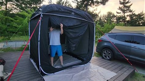 레이 차박 평탄화 3인가족 캠핑 도킹차차차도킹텐트 데크 설치~~ Youtube