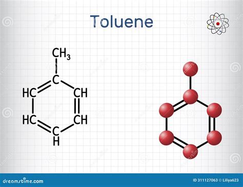 Toluene Toluol C7h8 Molecule Methylbenzene Aromatic Hydrocarbon Molecular Model 3d