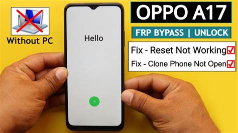 Oppo A Cph Frp Bypass Unlock Clone Phone Not Open Reset