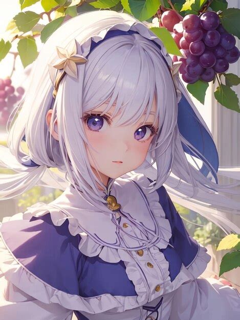 Premium Photo Cute Anime Girl In The Vineyard