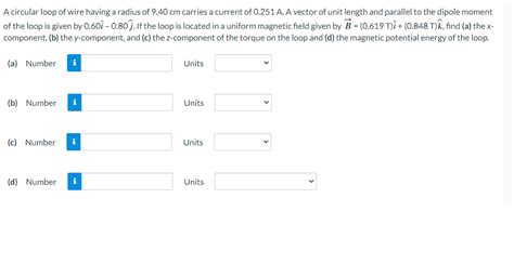 Solved A Circular Loop Of Wire Having A Radius Of Cm Chegg