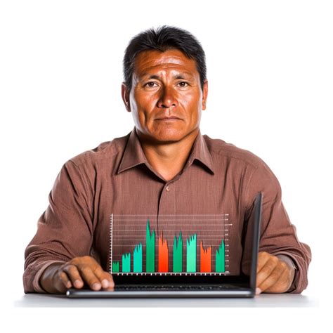Professional Man Analyzing Data Graphs On Laptop Screen 55928744 Png