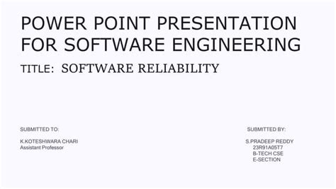 Software Reliability A Deep Dive 1 1pdf