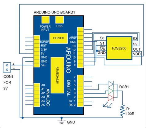 rgb color detector using tcs3200 sensor module