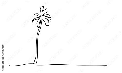 Palm Tree Single Line Drawing One Line Tree Art For Tattoo Or Logo Single Line Drawing Of An