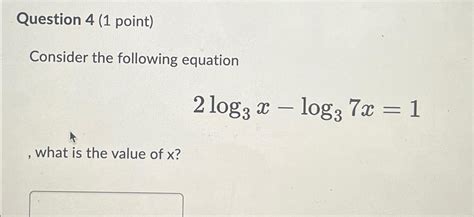 Solved Question 4 1 Point Consider The Following Chegg Com