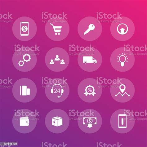 전자 상거래 웹 디자인을위한 온라인 쇼핑 아이콘 벡터 일러스트 레이 션 부귀에 대한 스톡 벡터 아트 및 기타 이미지 부귀
