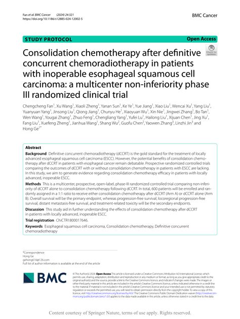 Pdf Consolidation Chemotherapy After Definitive Concurrent