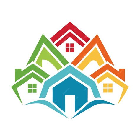 Nested Houses Logo Design Symbolizing Community And Property Types Premium Ai Generated Vector