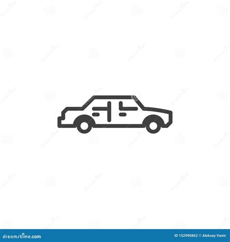 Sedan Car Line Icon Stock Vector Illustration Of Editable 152990862