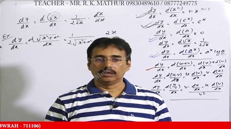 Derivatives Maths Formula With Examples Part 6 Maths Derivatives Calculus Mathur Sir