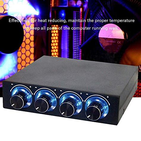 4 Channel Fan Controller With Blue LED Computer Fan Speed Temperature Controller Heat
