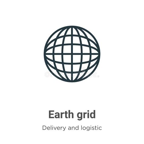 Earth Grid Outline Vector Icon Thin Line Black Earth Grid Icon Flat