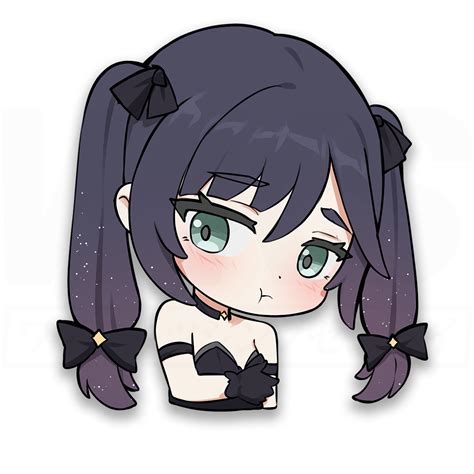 Mona Chibi Sticker Waifus Kissing Senpai