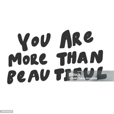 당신은 아름답습니다 만화 글자 벡터 손으로 그린 일러스트 스티커입니다 스티커 비디오 블로그 표지 소셜 미디어 메시지 선물 카트