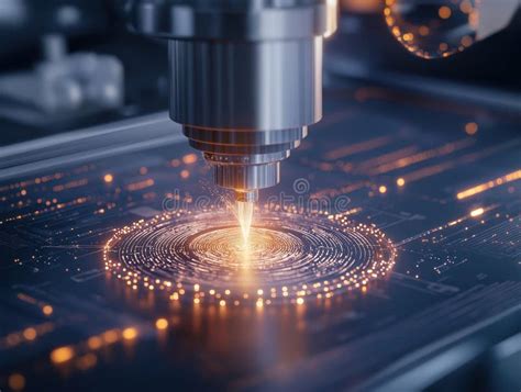 Futuristic Tech Manufacturing Process Advanced Robotic Arm Precisely Works On Circuit Board