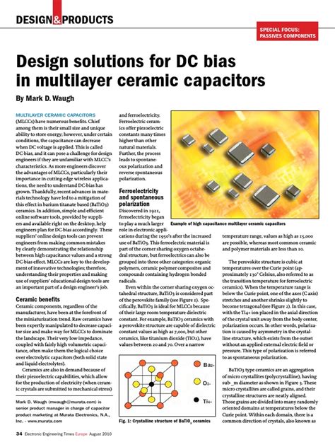 Design Solutions For Dc Bias Of Multilayer Ceramic Capactiors Mlccs Pdf Dielectric Capacitor