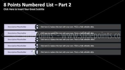 Numbered Lists PowerPoint Premium PowerPoint Editable Templates E Shop