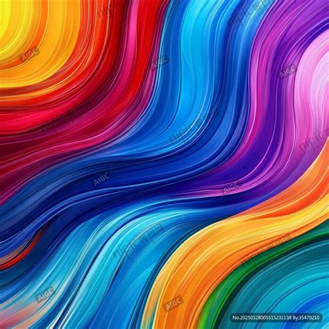 Ai创作图彩色 波浪 线条 图案 渐变 色彩流动 抽象 艺术 绚丽 动感 视 创意 纹理 缤纷 多彩 昵图网