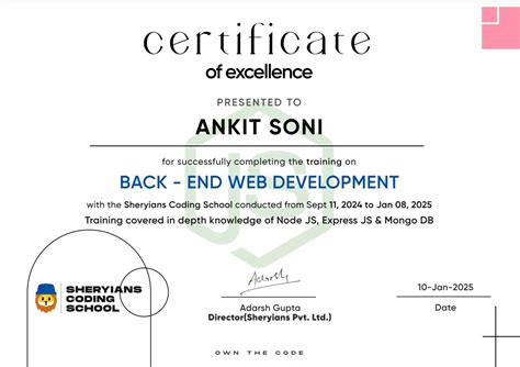 Backenddevelopment Webdevelopment Sheryianscodingschool Ankit Soni