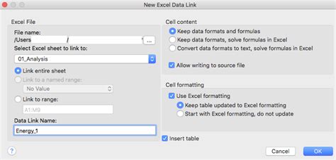 Insert Excel W Datalink Formatting Of Table Text Wrap Vs Non
