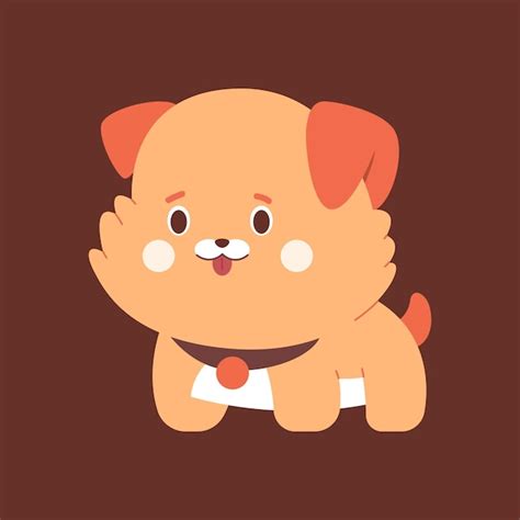 웃긴 강아지 ⁇ 터 만화 캐릭터가 배경에 고립되어 있습니다 프리미엄 벡터