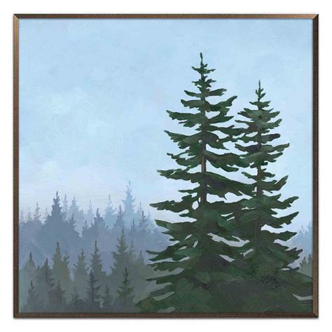 Pine Trees Painting Evergreen Tree Art Print Spruce Oil Painting Nevada