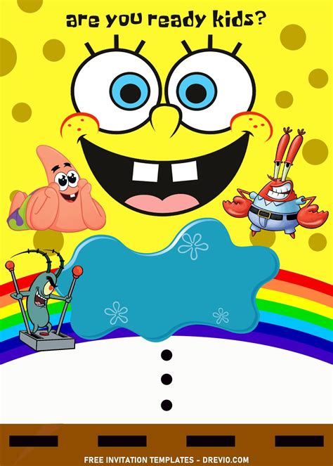Spongebob Birthday Printables Spongebob Squarepants Rainbow