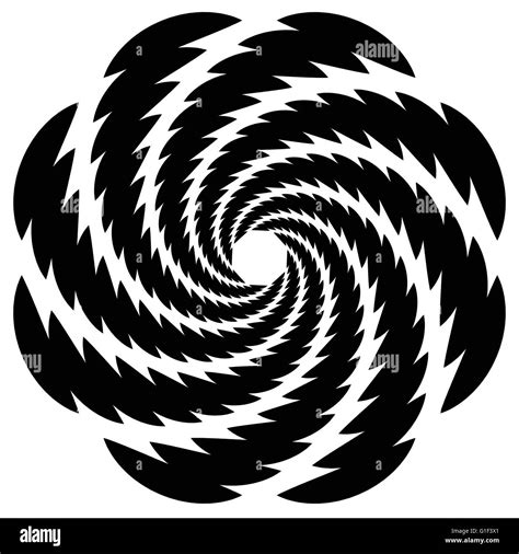 Circular Rotating Spiral Vortex Element Motif Abstract Geometric Shape Non Figural
