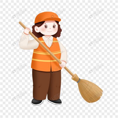 만화 환경미화원 Png 일러스트 무료 다운로드 Lovepik