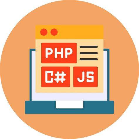 Coding Language Flat Circle Style Icon 54681073 Vector Art At Vecteezy