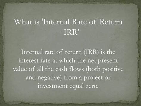 Irr Internal Rate Of Return Pptx