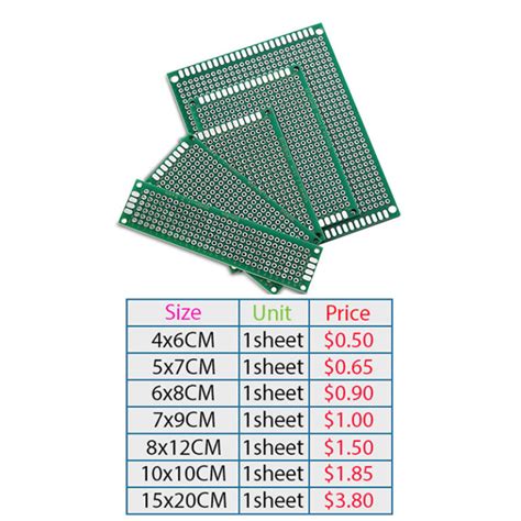 PCB DIY Prototype Circuit Board Double Side Through Hole Soldering Arrowdot Store