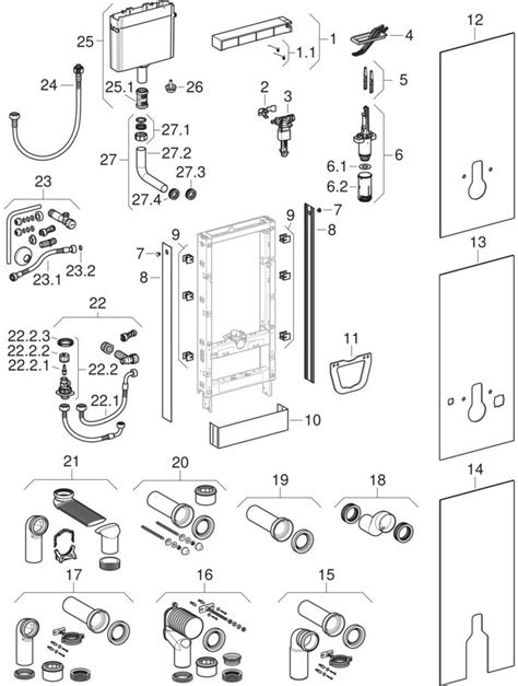 Spare Parts For Geberit Monolith Sanitary Modules For Floor Standing Wc And Wall Hung Wc 114