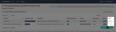 Managing Employee Log Text Fields And Select Lists Pstracker
