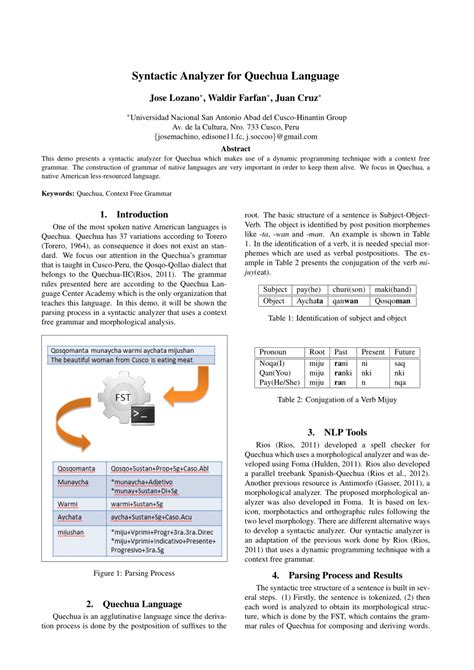 pdf syntactic analyzer for quechua language