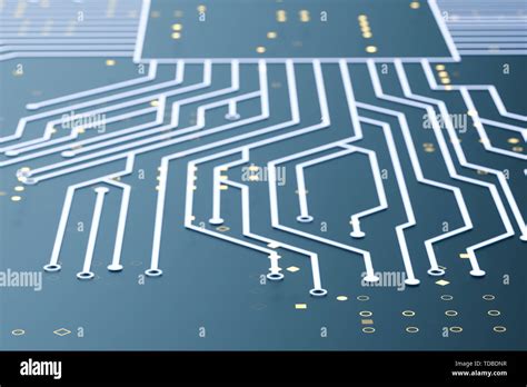 Golden Luminescent Circuit Background Three Dimensional Rendering