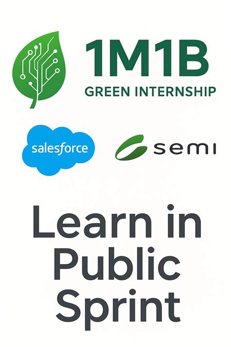 Starting 1m1bgreeninternship With Salesforce Focusing On Data Driven
