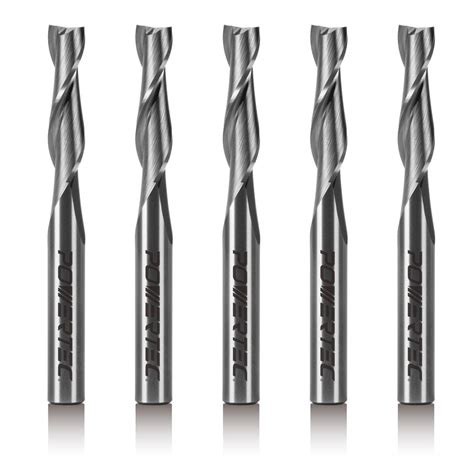 Powertec Solid Carbide Up Cut Spiral Router Bit 1 4 Shank And 1 4 Inch Cutting Dia 1 Inch