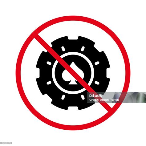 금지 된 도박 칩 레드 스톱 서클 기호 허용되지 않는 플레이 카지노 표지판 금지 된 칩 포커 카지노 룰렛 픽토그램 도박 게임 금지 블랙 실루엣 아이콘 격리된 벡터 일러스트